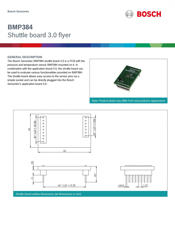 Bosch BMP384 Shuttle Board 3.0 documentation page 1