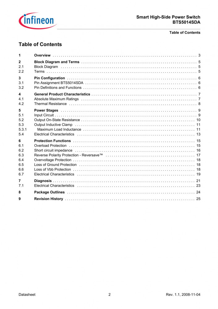 BTS5014SDA datasheet page 2