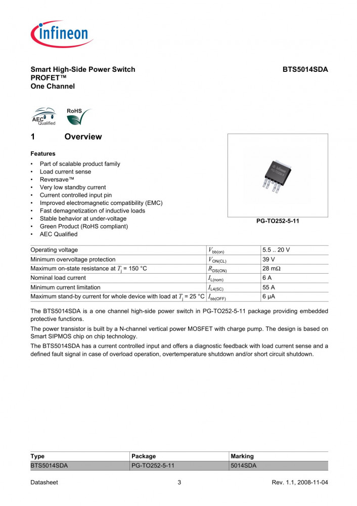 BTS5014SDA datasheet page 3