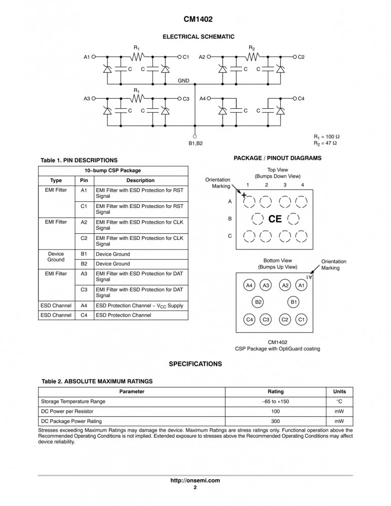 CM1402 datasheet page 2