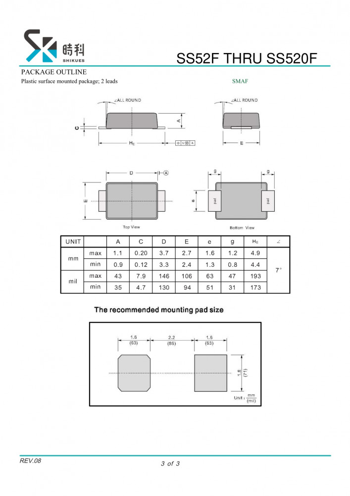 SS54F datasheet page 3