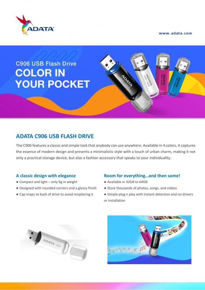 ADATA C906 product document, page 1