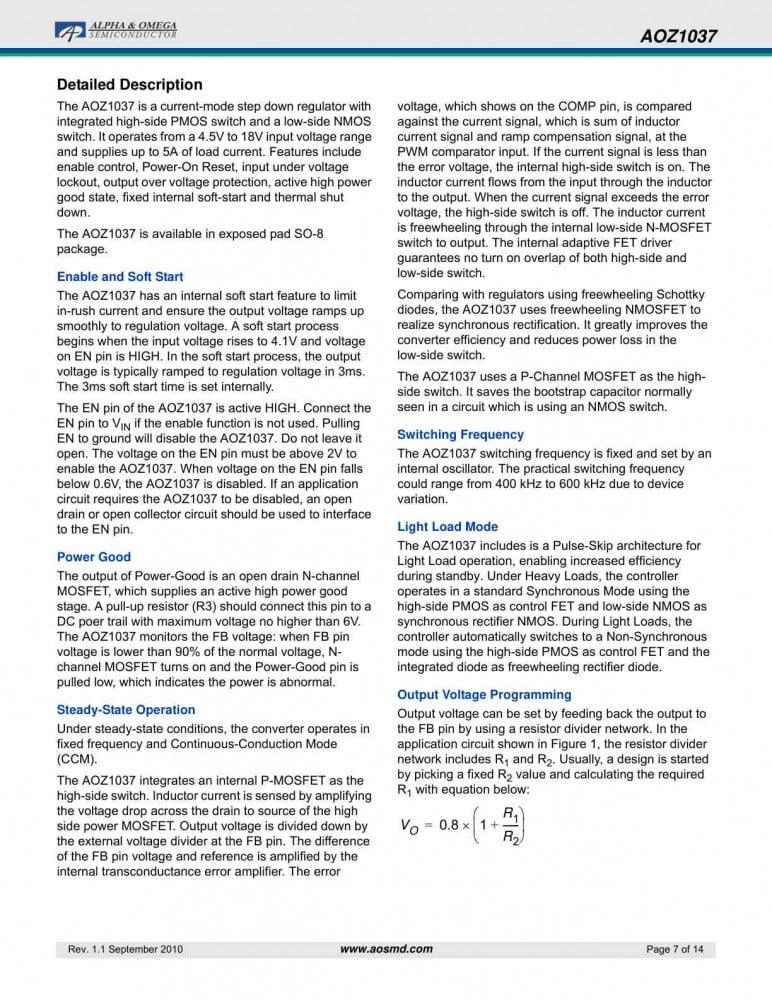 AOZ1037PI datasheet page 7