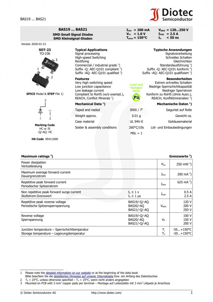 BAS19-Q datasheet page 1