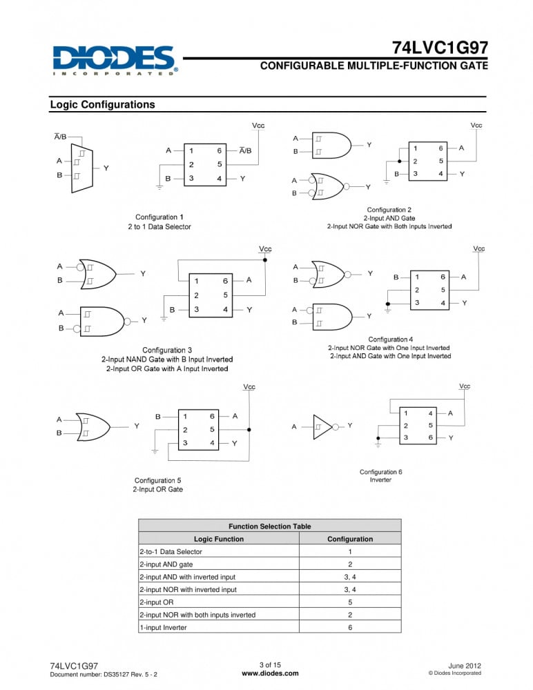 74LVC1G97W6-7 datasheet page 3