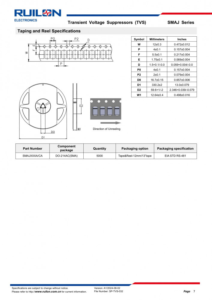SMAJ series datasheet page 7