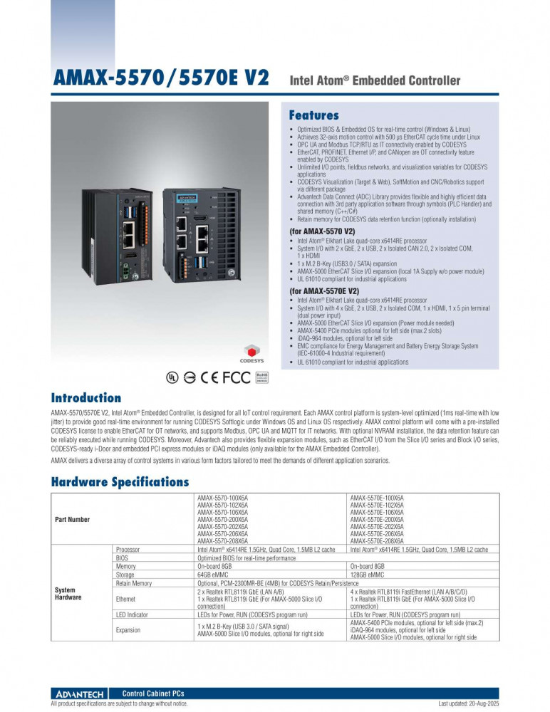 AMAX-5570E V2 technical document page 1