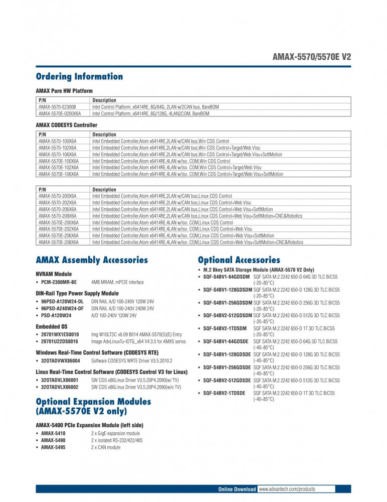 AMAX-5570E V2 technical document page 4