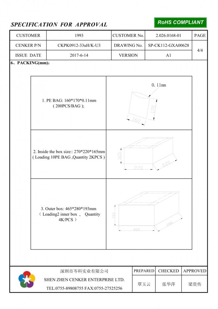 CKPK0912-33uH/K-U3 drawing page 6