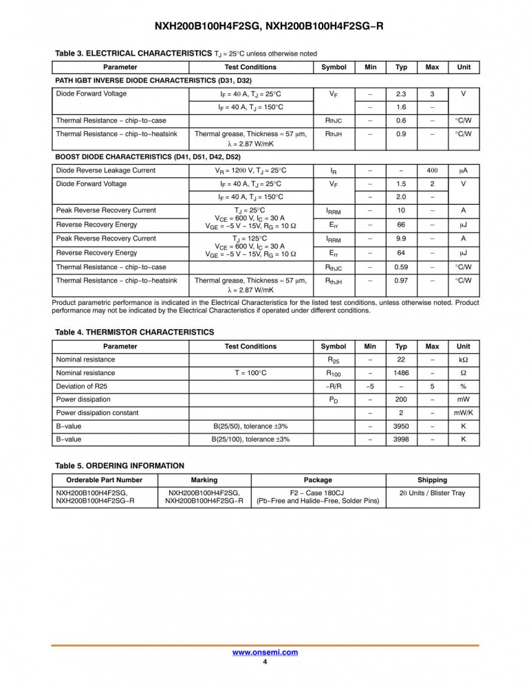 NXH200B100H4F2SG datasheet page 4