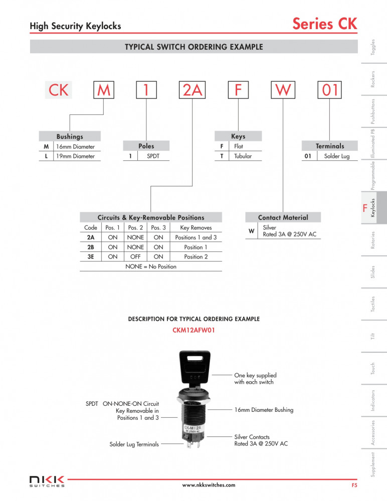 CKL and CKM switch specifications, page 3