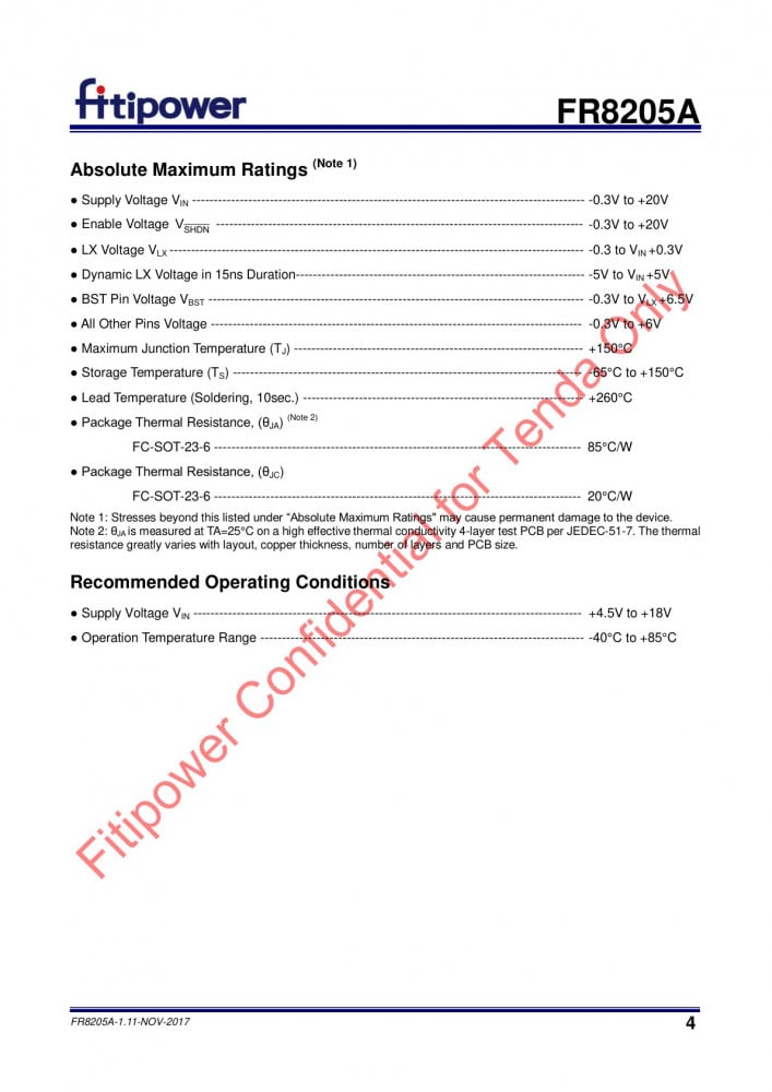 FR8205A datasheet page 4