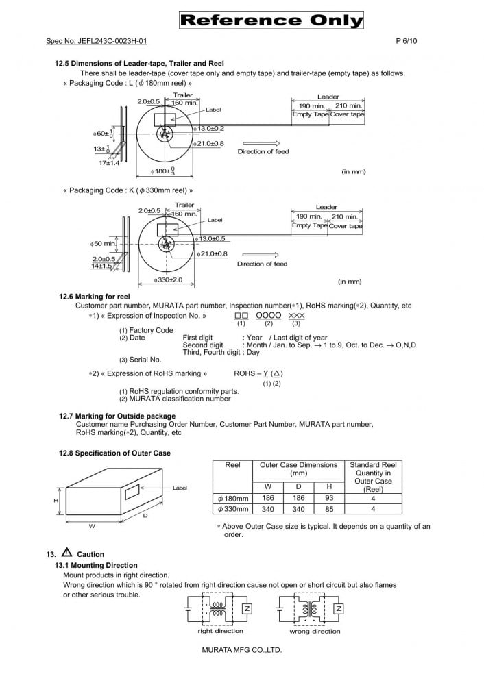 DLW5ATN231TQ2L reference specification page 6