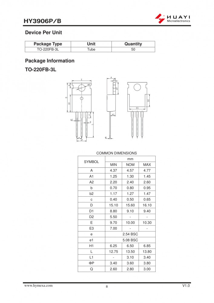 HY3906B datasheet page 8