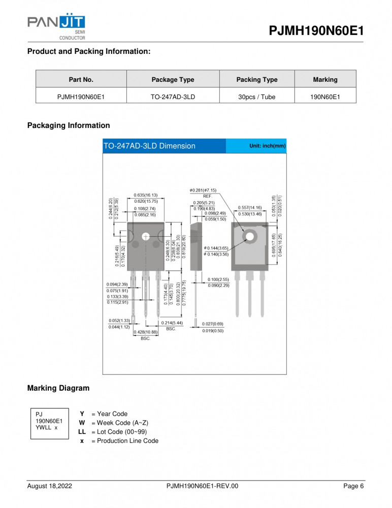 PJMH190N60E1 datasheet page 6