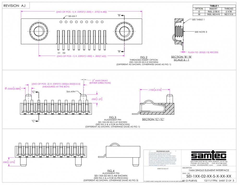 Samtec SEI-105-02-GF-S technical drawing page 2