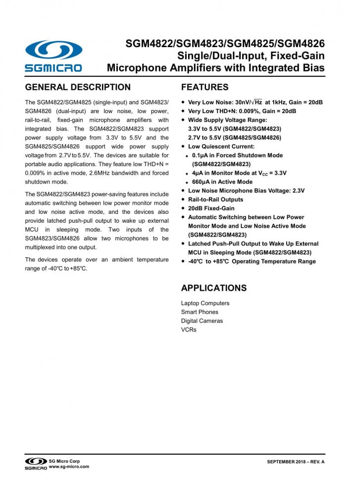 SGM4826B datasheet page 1