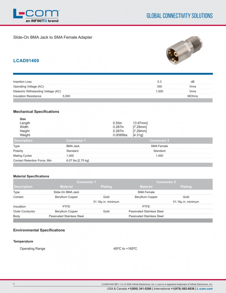 LCAD91400 datasheet page 2