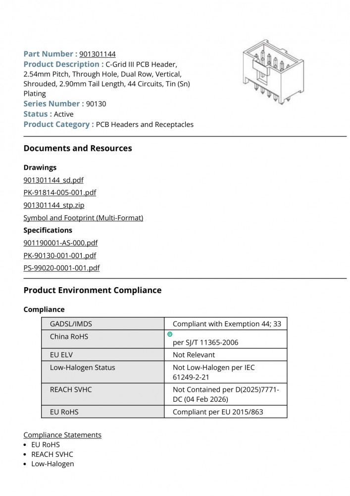 MOLEX 901301144 technical document image 1