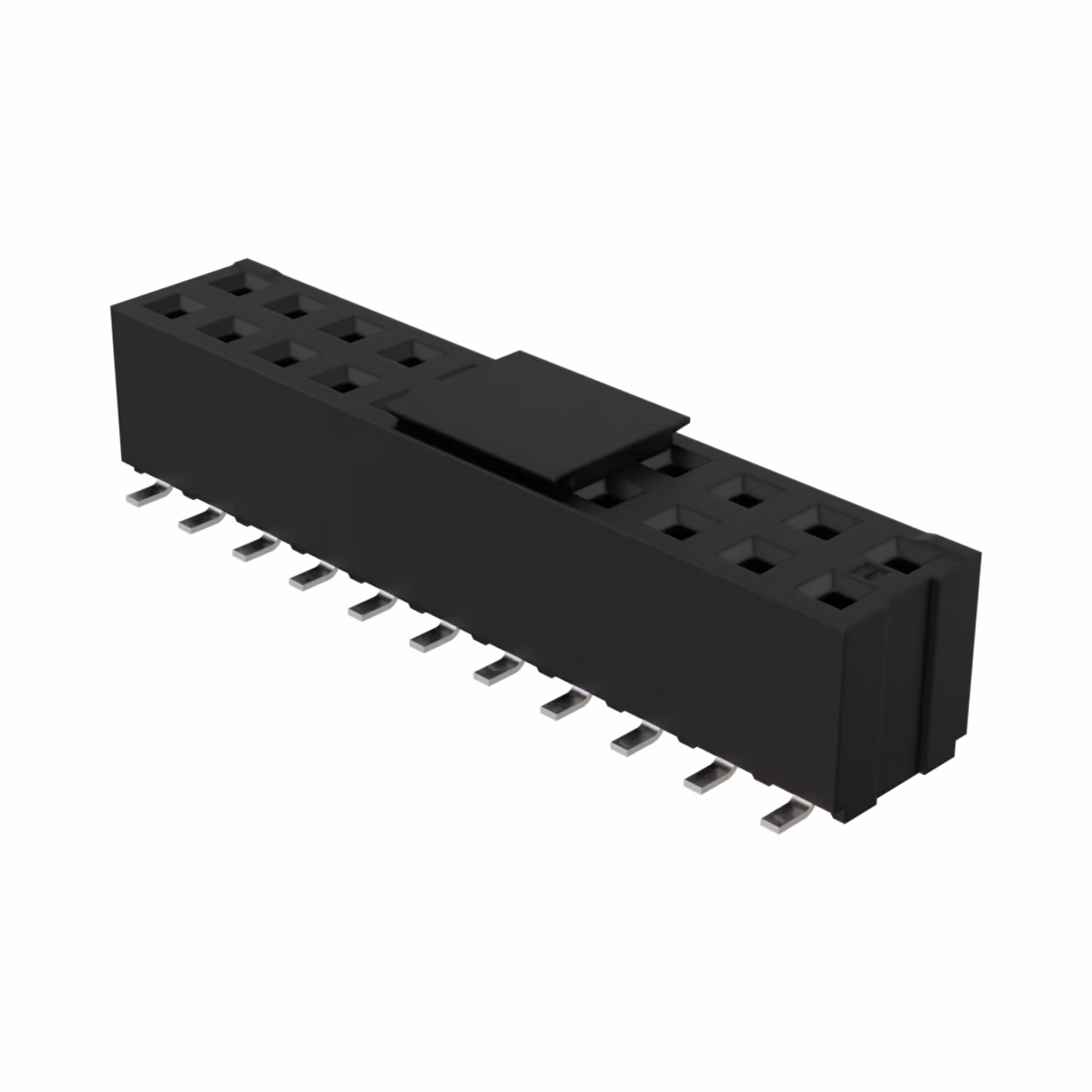 Milli-Grid Vertical Receptacle, 2.00mm Pitch, Dual Row, Surface Mount, Top/Bottom Entry, with Cap, Tube, 0.38µm Gold (Au) Plating, 22 Circuits, Lead-Free for sale