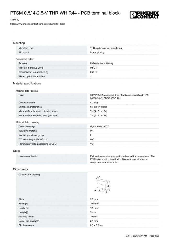 Phoenix Contact 1814582 technical document page 3