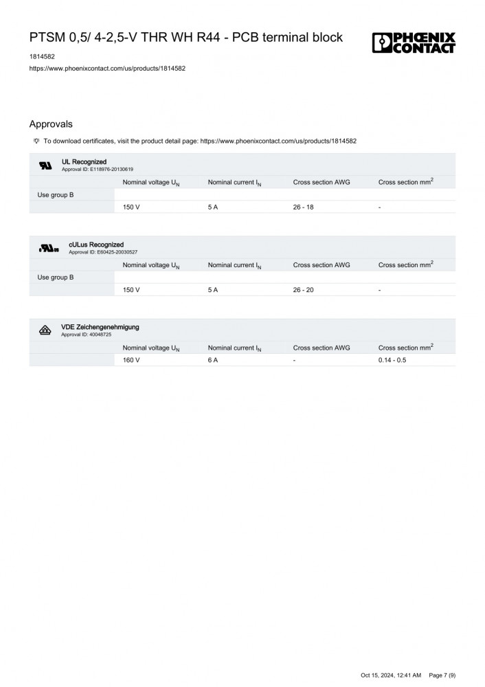 Phoenix Contact 1814582 technical document page 7