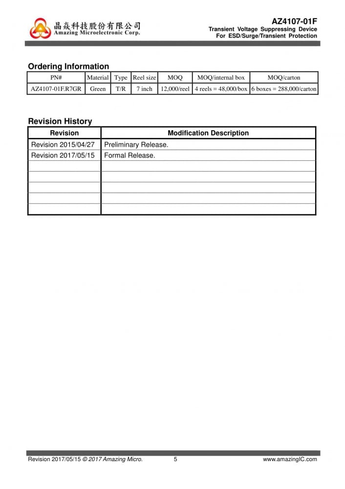 AZ4107-01F datasheet page 5