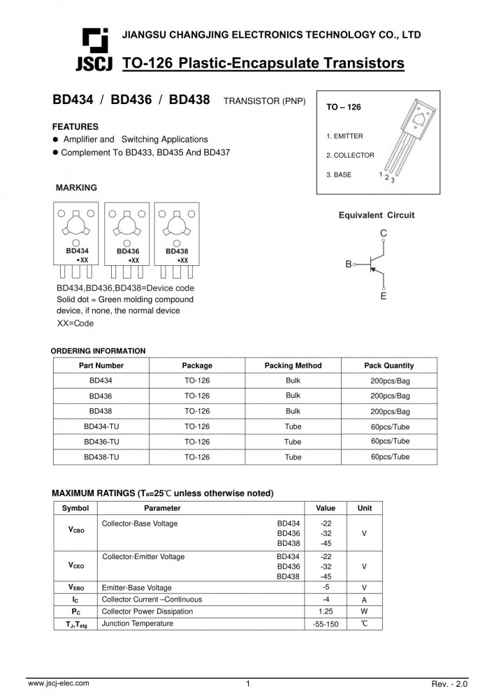 BD436 datasheet page 1
