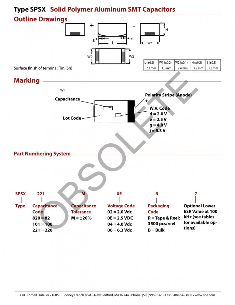 SPSX datasheet page 2