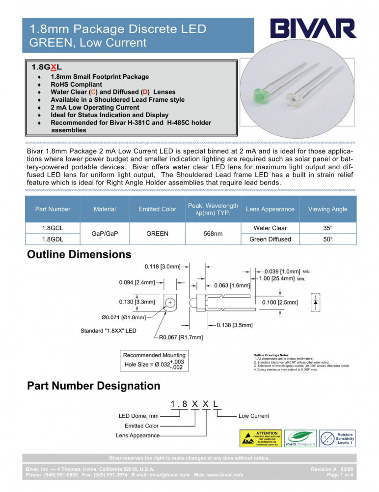 BIVAR 1.8GDL datasheet page 1