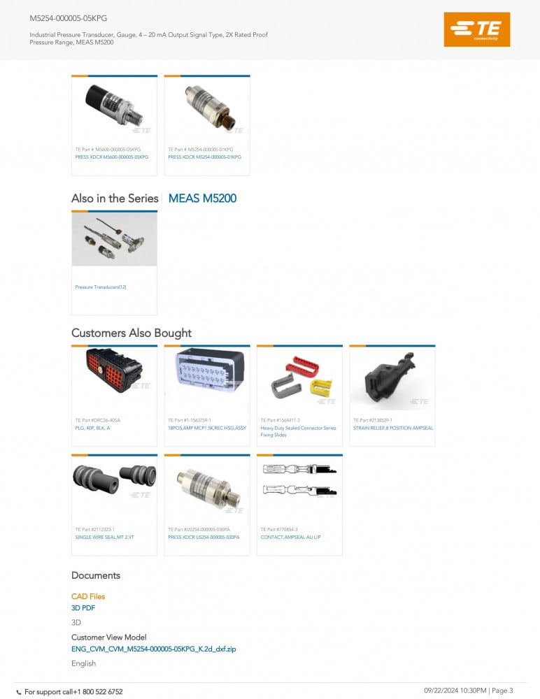 M5254-000005-05KPG datasheet page 3