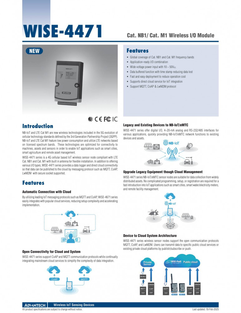 WISE-4471 product documentation page 1
