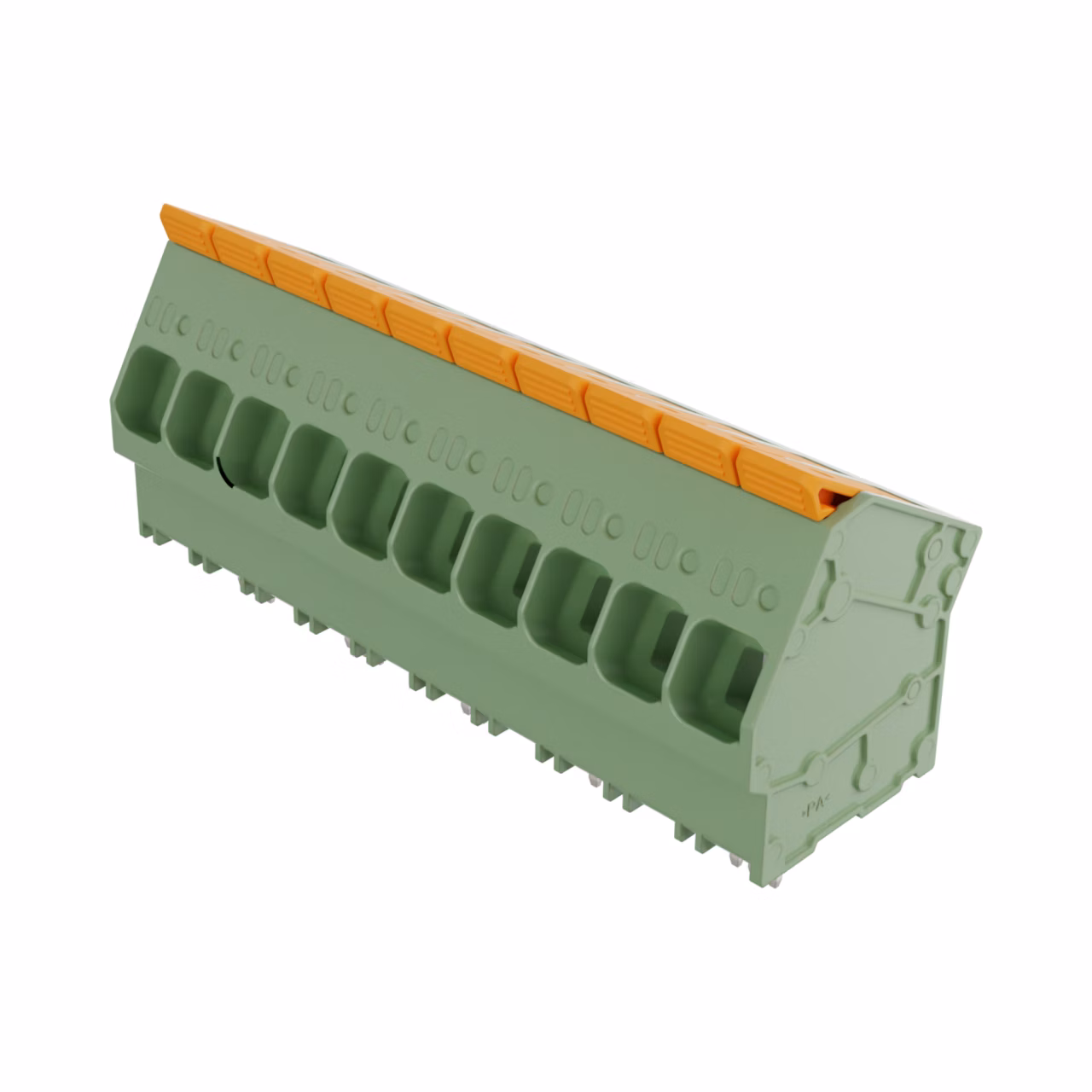 10.00mm Pitch Lever Activated Fixed Mount PCB Terminal Block, 35° Wire Entry, Left Rear Terminal, 10 Circuits for sale