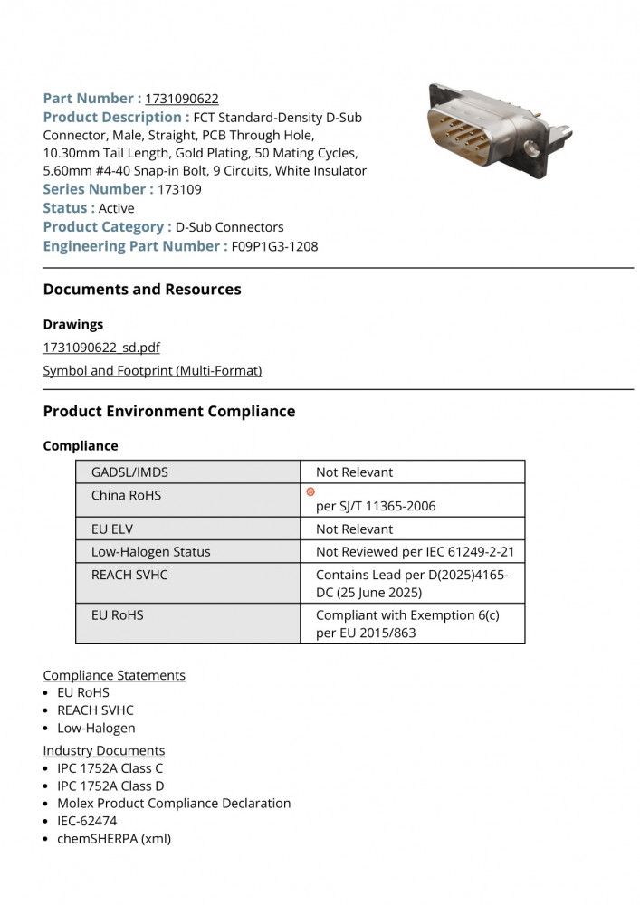MOLEX 1731090622 drawing preview page 1