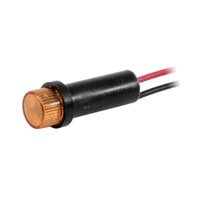 LED Panel Mount Indicator Amber .250″ Hi-Hat 120V Wire Leads for sale