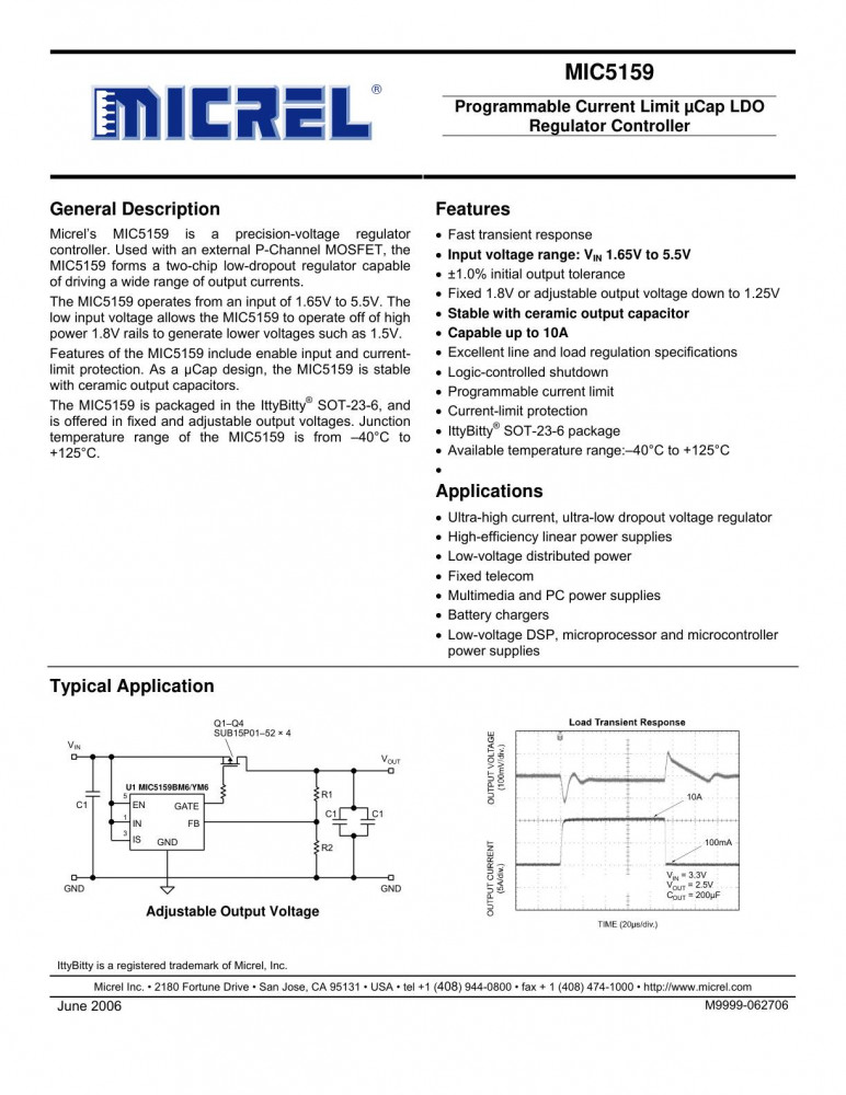 MIC5159 datasheet page 1
