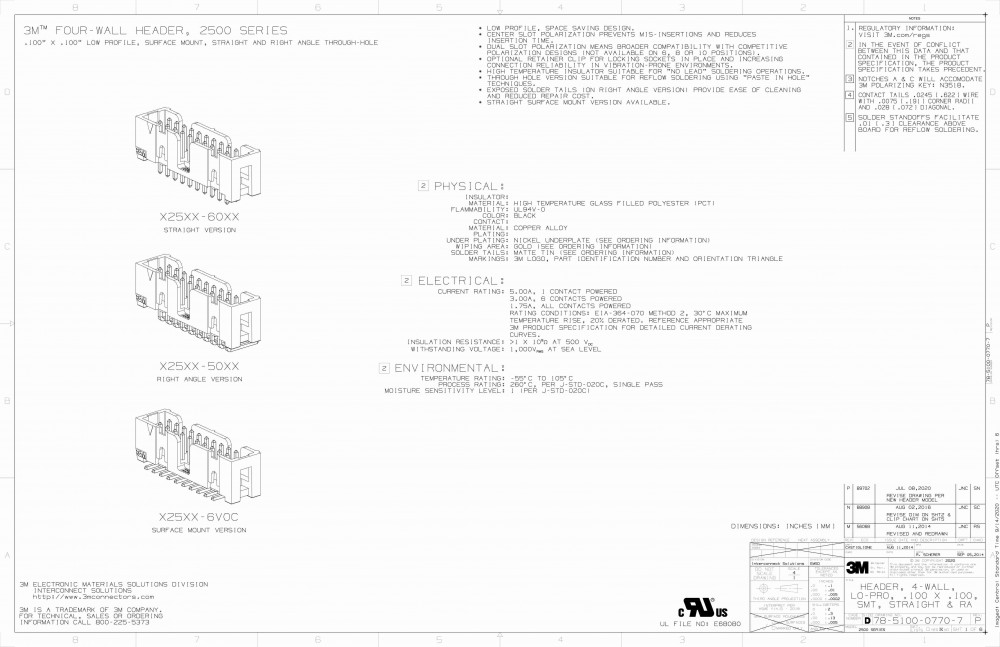 3M 2500 Series header document page 1