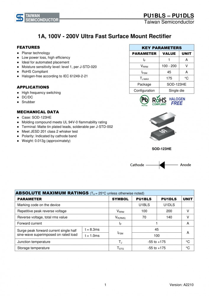 PU1DLS datasheet page 1