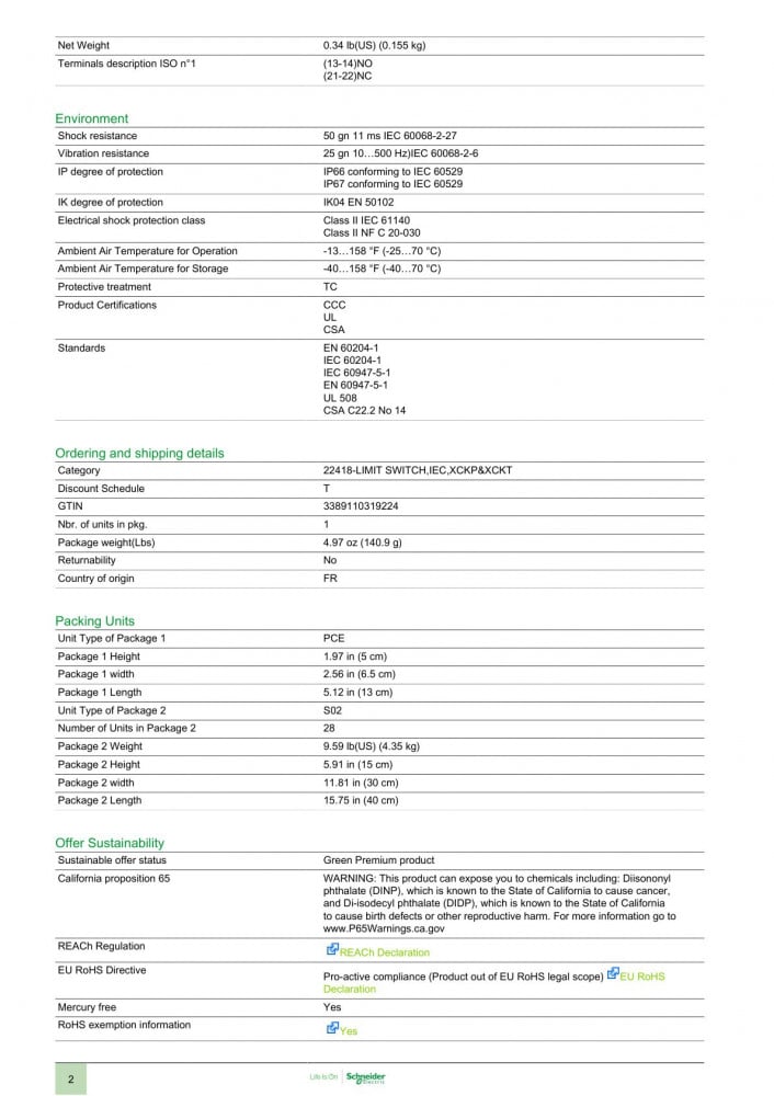 XCKT2145G11 technical document page 2