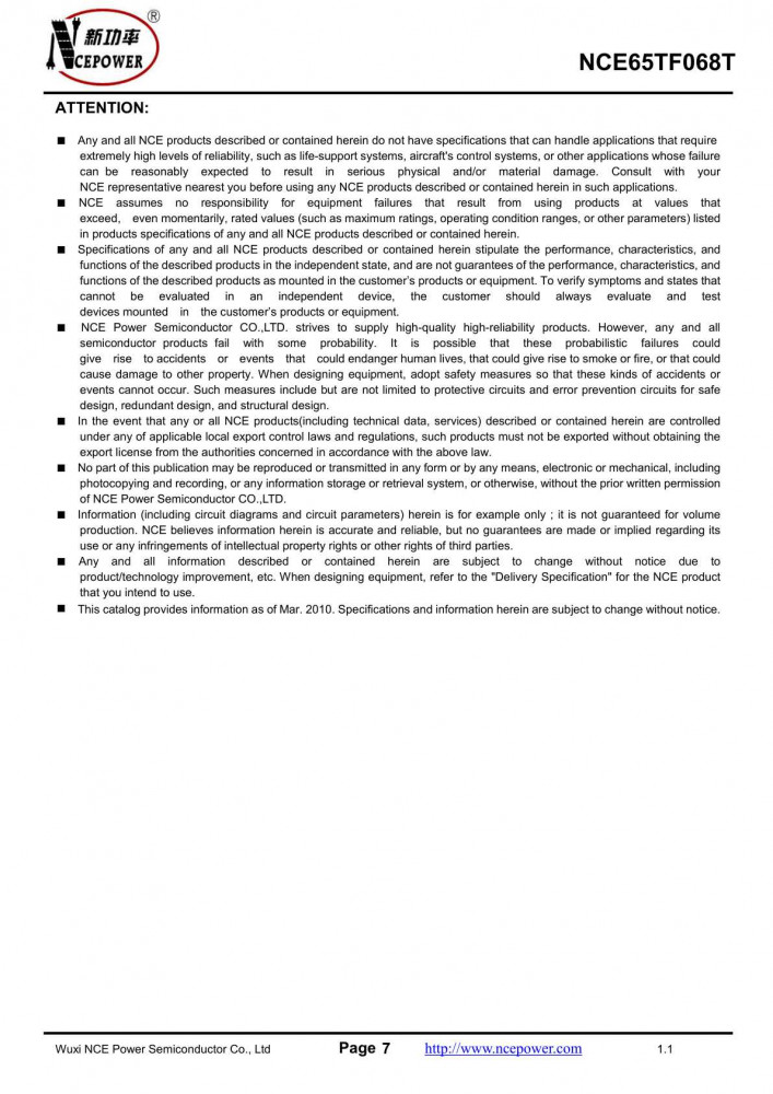 NCE65TF068T datasheet page 7