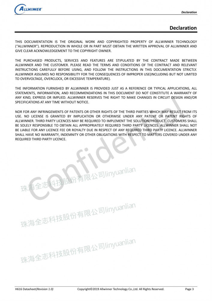 H616 technical document page 3