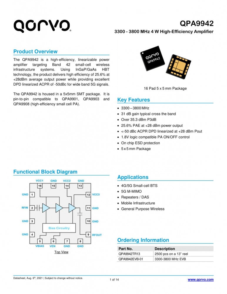 QPA9942 technical document page 1