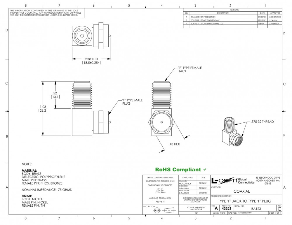 L-com BA123 technical document preview