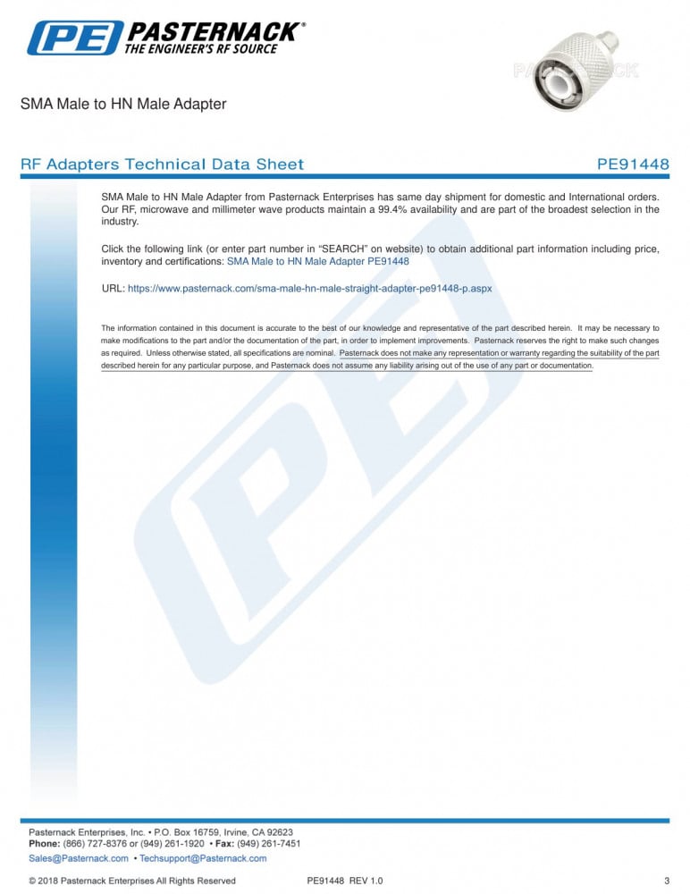 PE91448 technical document page 3