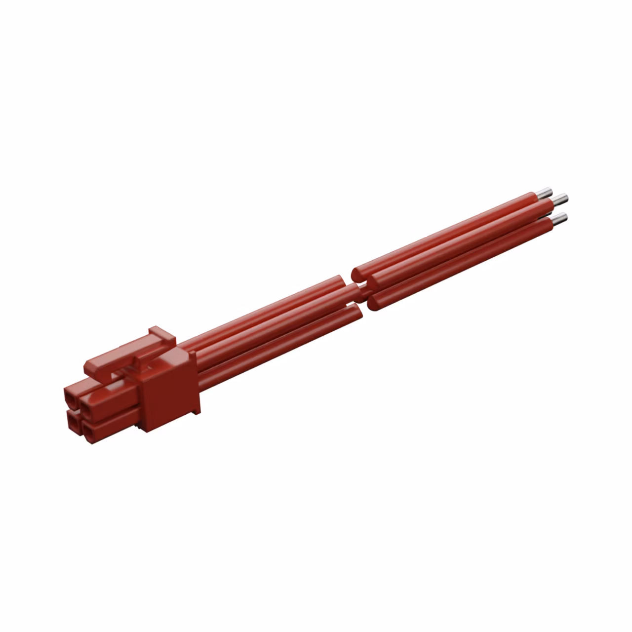 Mini-Fit Versa Color-to-Pigtail Off-the-Shelf (OTS) Cable Assembly, 4.20mm Pitch, Dual Row, 600.00mm Length, 4 Circuits, Red for sale