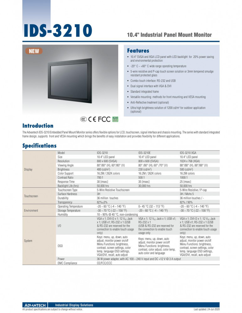IDS-3210 product documentation page 1