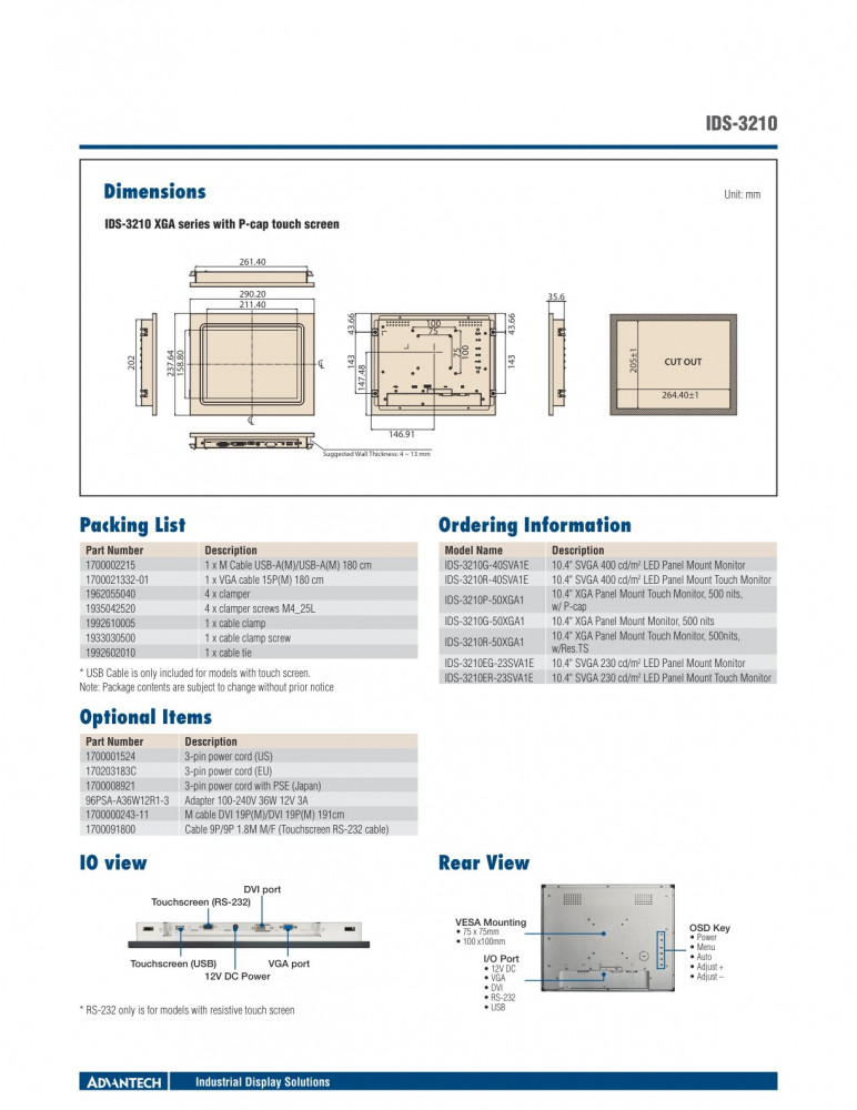 IDS-3210 product documentation page 3