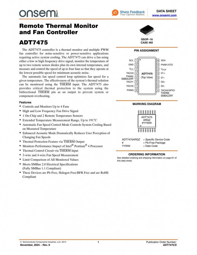 ADT7475 datasheet page 1