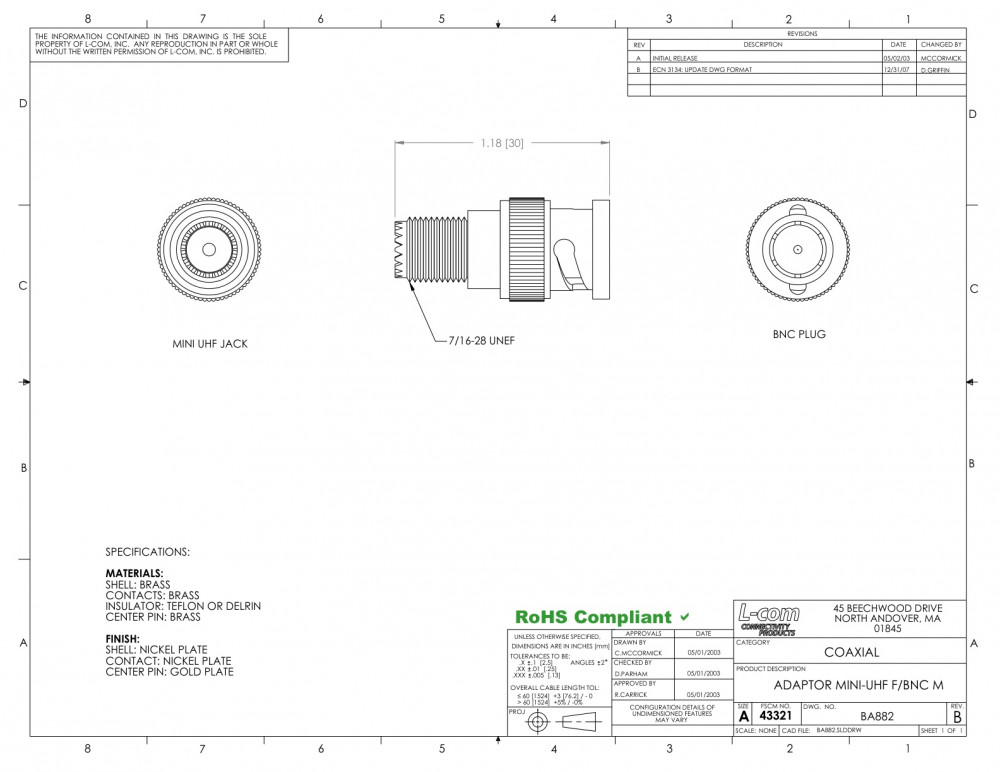 L-com BA882 technical drawing preview
