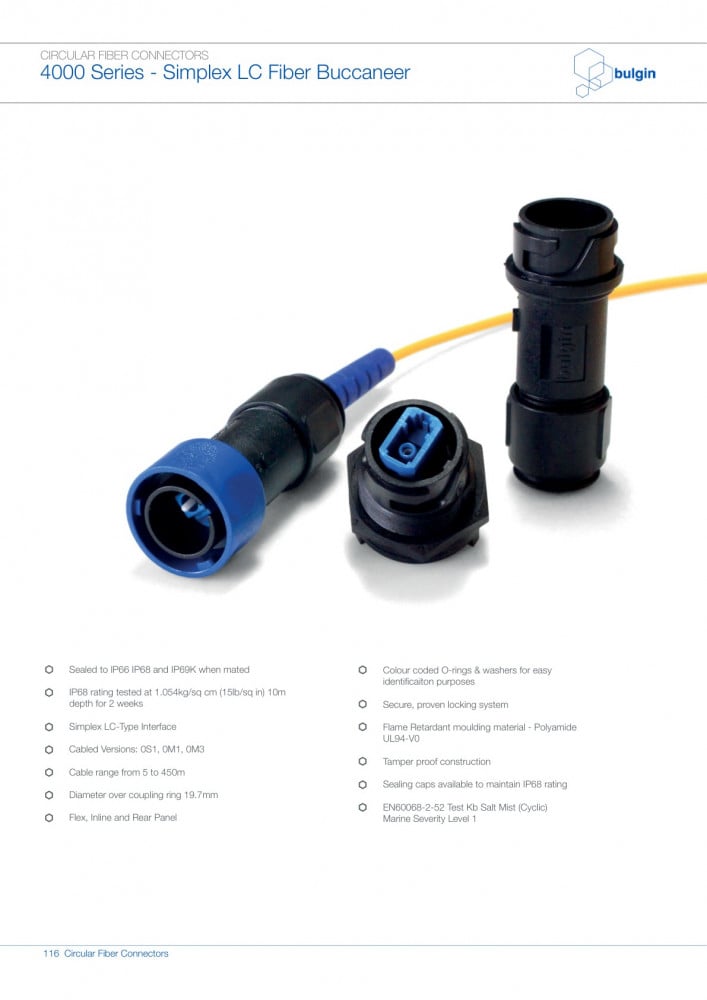 Bulgin PXF4050 series documentation page 1